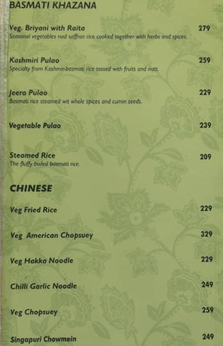 Menu at Tulsi Restaurant, Delhi, Central Market