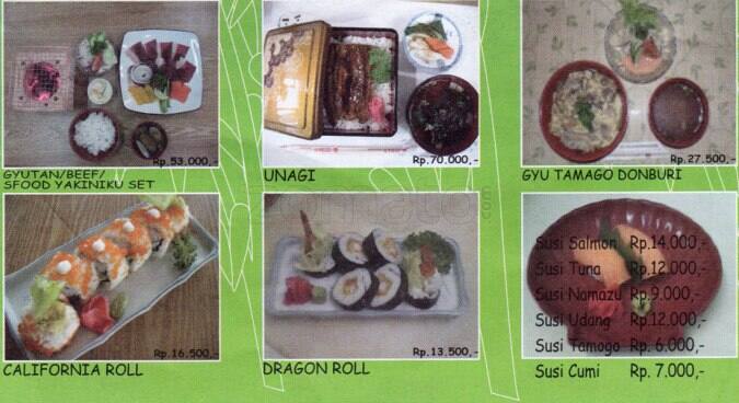 Menu at Take Japanese Restaurant, South Tangerang, Jl. Pamulang Permai