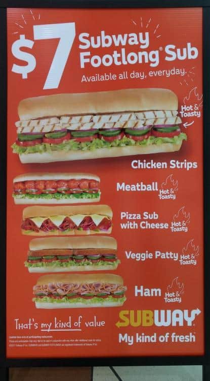 Subway Menu, Menu for Subway, Greenvale, Melbourne - Urbanspoon/Zomato
