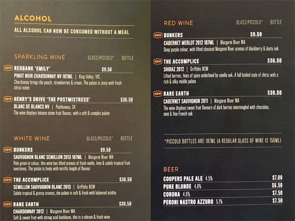 Menu at Atomic Espresso cafe, South Perth