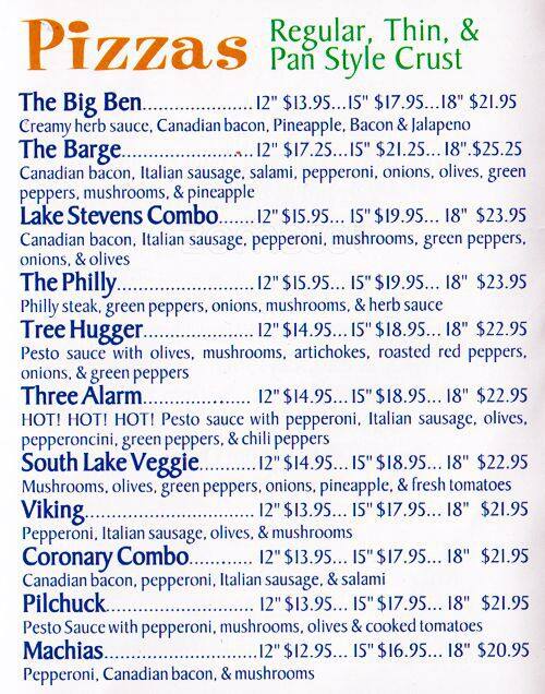 South Lake Pizza, Everett, Lake Stevens - Urbanspoon/Zomato