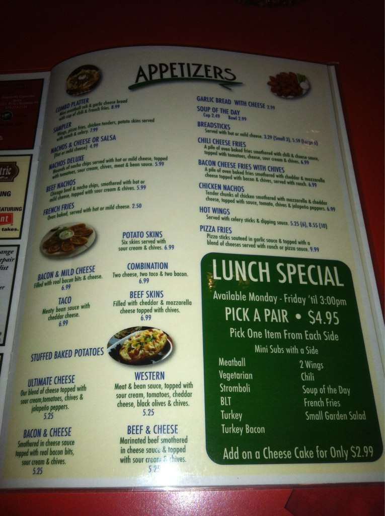 Menu at Sandwich Cellar pub & bar, North Manchester, 403 IN-13