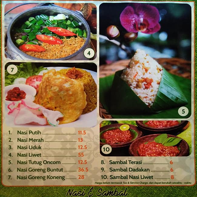 Menu at Bakoel karasa restaurant, Palasari, Behind Amen Chinese Restaurant