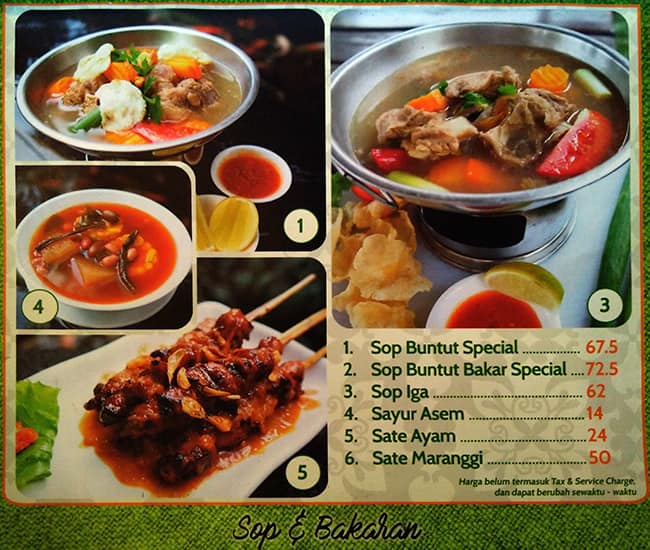 Menu at Bakoel karasa restaurant, Palasari, Behind Amen Chinese Restaurant