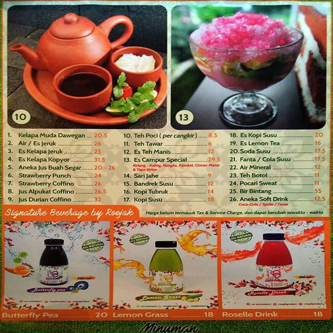 Menu at Bakoel karasa restaurant, Palasari, Behind Amen Chinese Restaurant