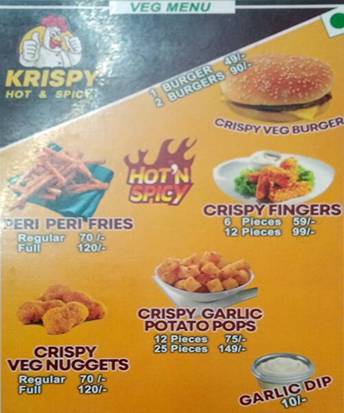 Menu of Crispy Fried Chicken, Nallakunta, Hyderabad