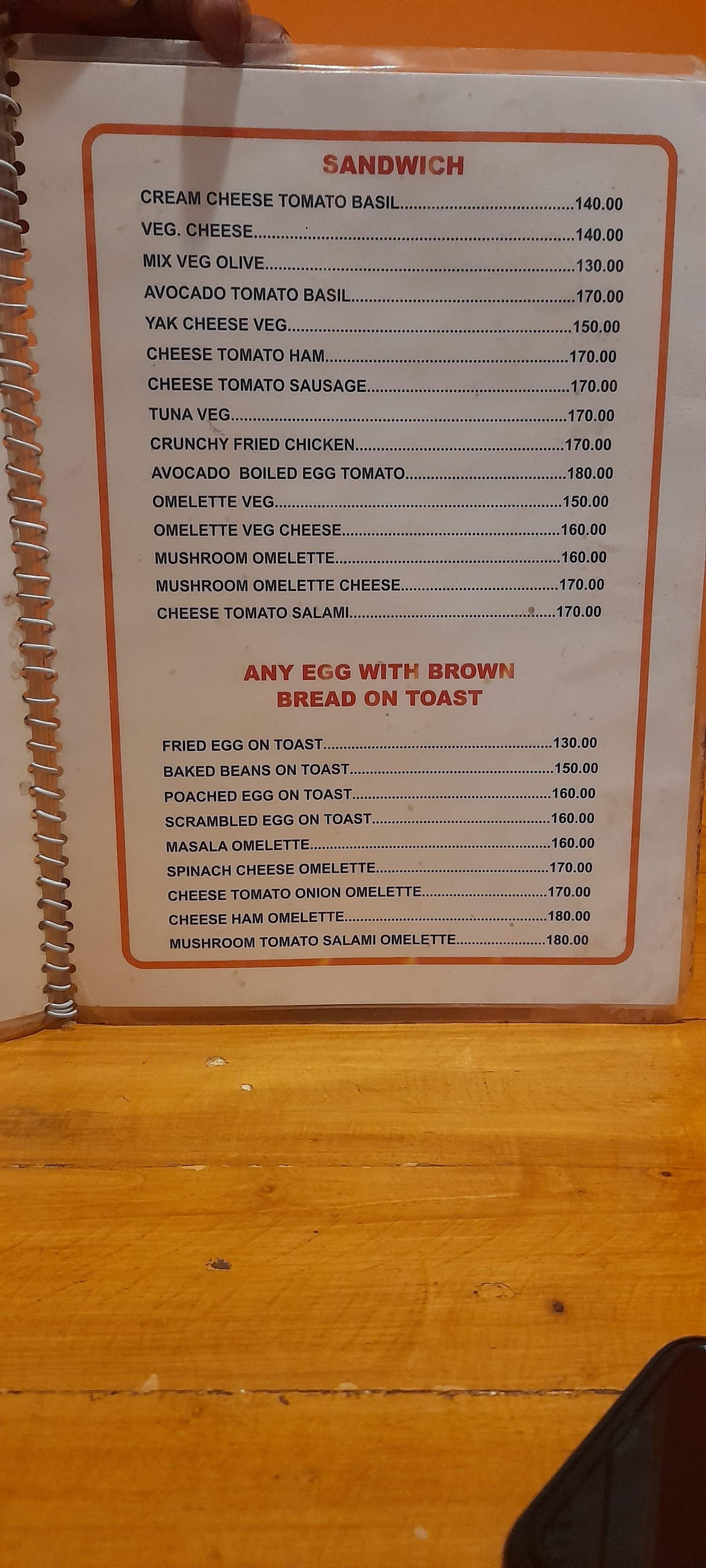 Menu of Hari's German Bakery, Benaulim, Goa