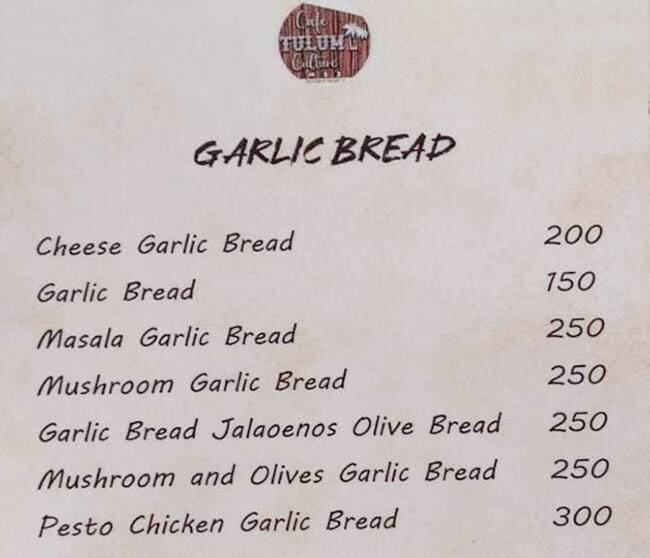 Menu of Cafe Tulum Culture, HSR, Bangalore