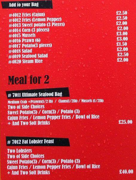 Menu at The Fat Crab Harrow restaurant, Harrow, 387 Alexandra Ave