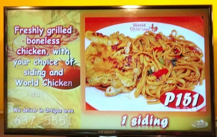 Menu at World Chicken BBQ, Mandaluyong, Foodcourt