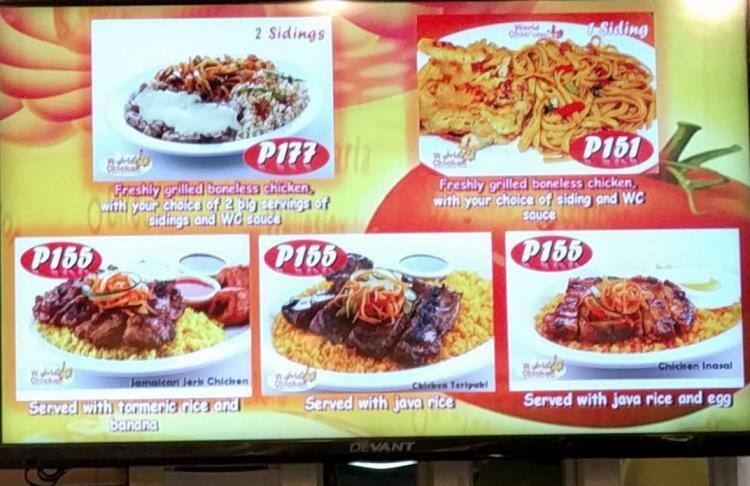 Menu at World Chicken BBQ, Mandaluyong, Foodcourt
