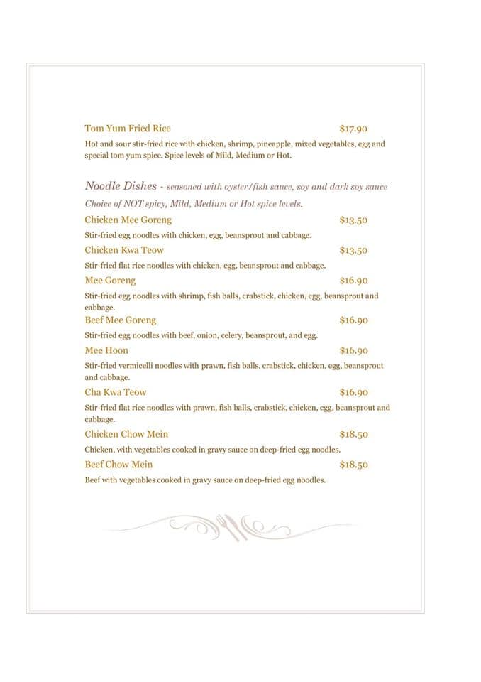 Menu at Mid Valley Malaysian Restaurant, Lower Hutt
