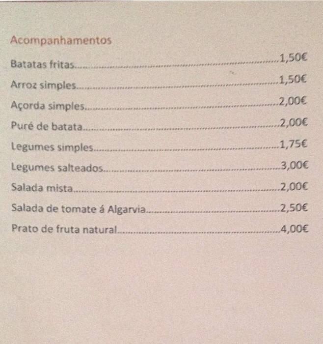 Menu em Baía Tejo restaurante, Gaio-Rosário, Largo das Forças Armadas 20
