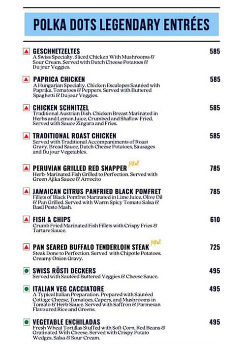 Menu of Polka Dots, Aundh, Pune