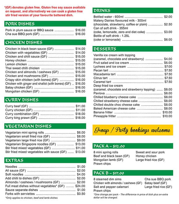 Menu at The Pineapple Patch Family Restaurant, Glass House Mountains