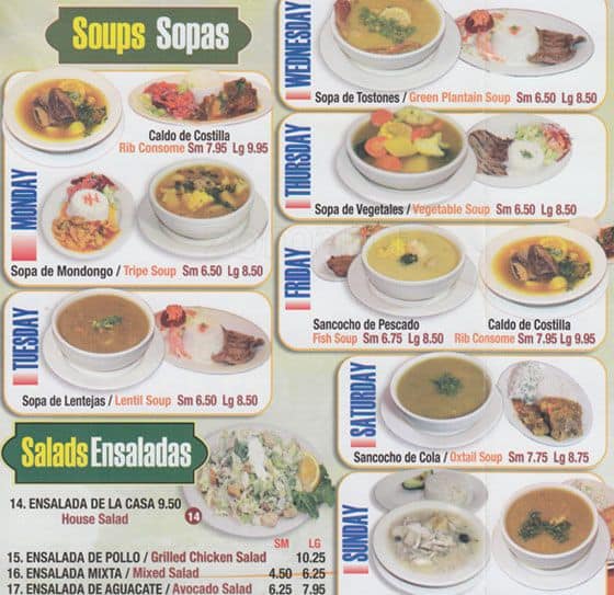 Menu at La Pollera Colorada 3 restaurant, New York City, 40-15 Junction ...