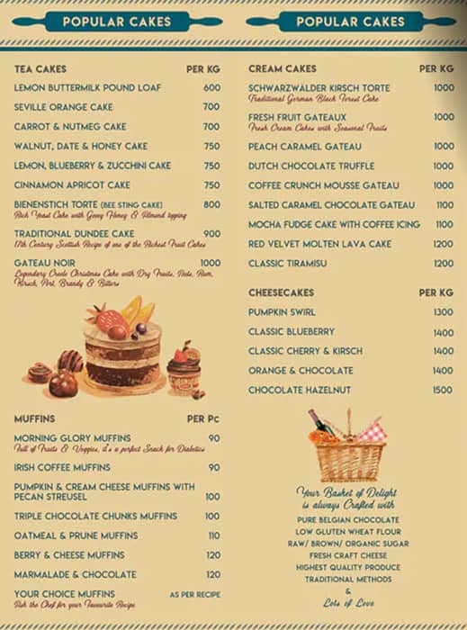 Menu at Cafe Lara's, Dona Paula