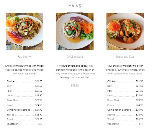 Carta de IZZY Restaurant & Bar, Auckland