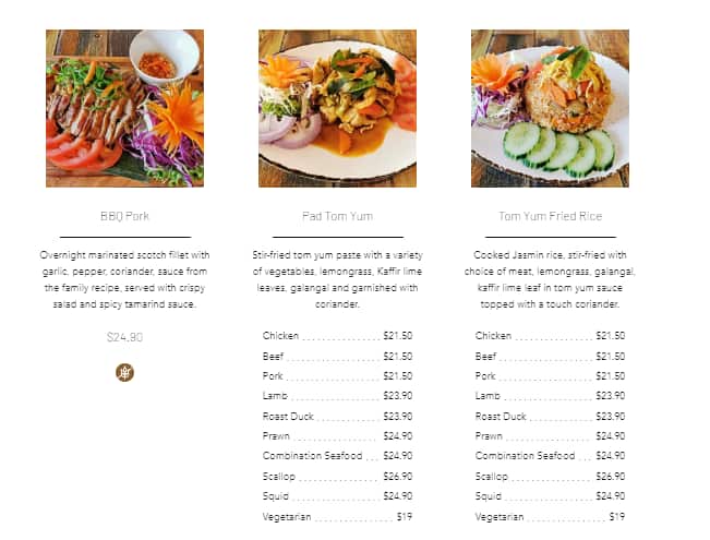 Carta de IZZY Restaurant & Bar, Auckland