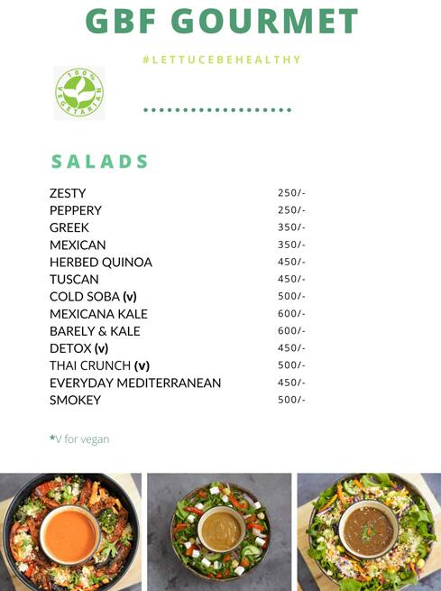 Menu of GBF Gourmet, Azad Nagar, Mumbai