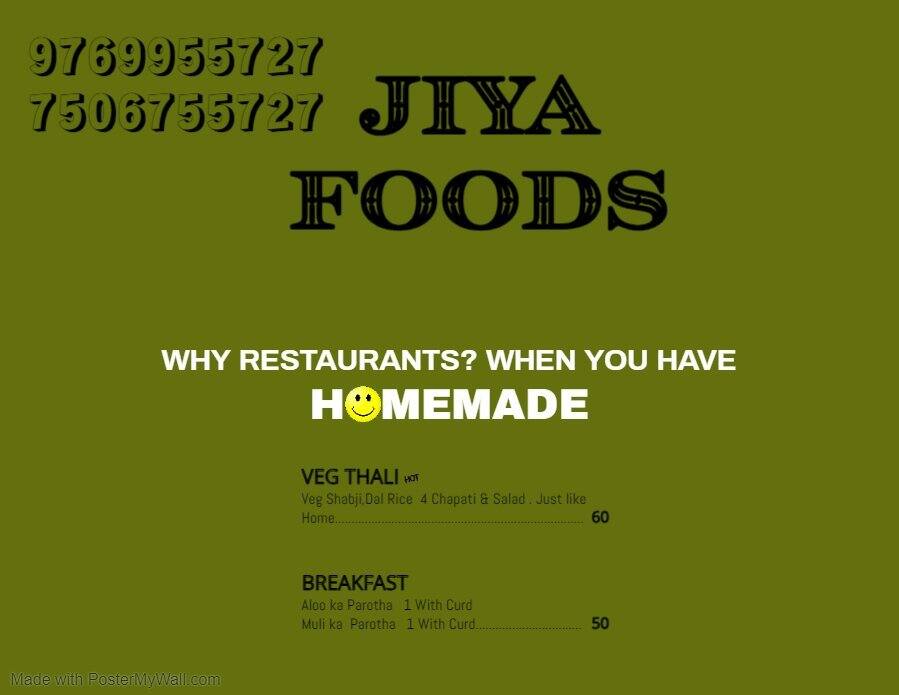 Menu of Jiya Foods, Chakala, Mumbai