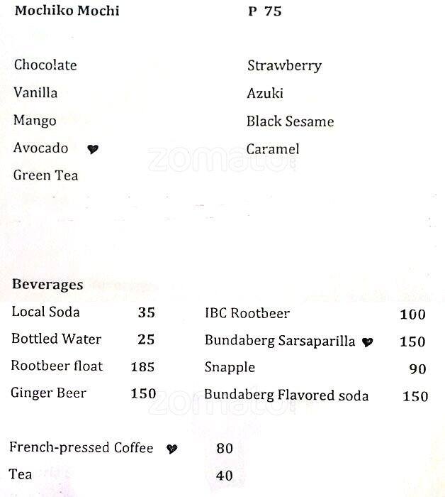 Menu at Wicked Dogs restaurant, Parañaque