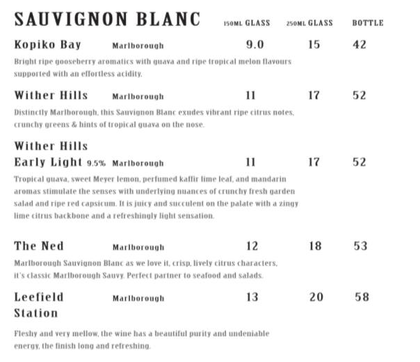 Menu at The Stables Whitford restaurant, Auckland