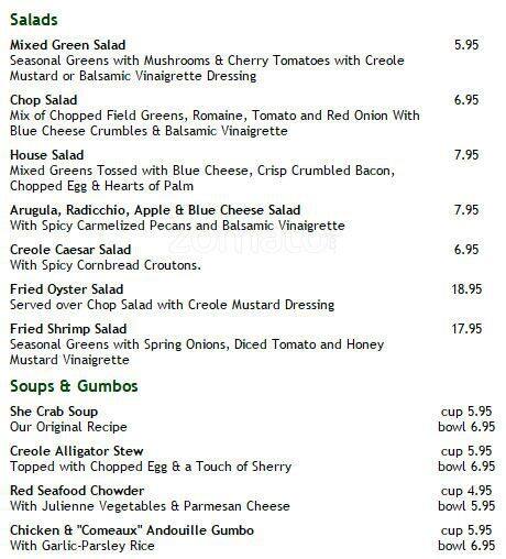 Menu at RT's Restaurant, Alexandria, Mt Vernon Ave