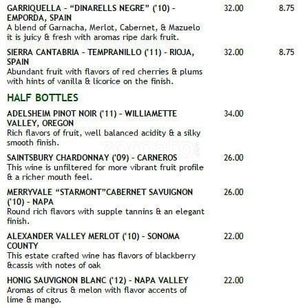 Menu at RT's Restaurant, Alexandria, Mt Vernon Ave