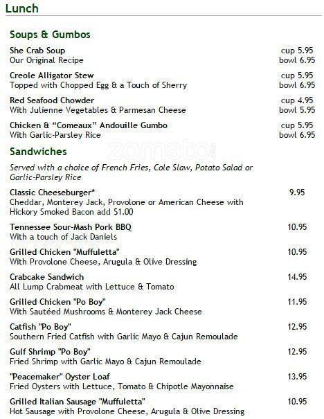 Menu at RT's Restaurant, Alexandria, Mt Vernon Ave