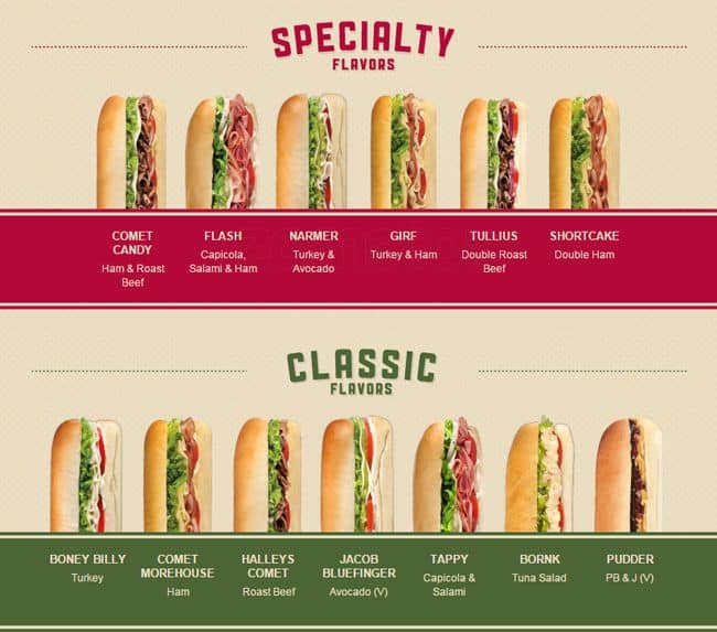 Menu at Erbert and Gerberts restaurant, Denver, Larimer St