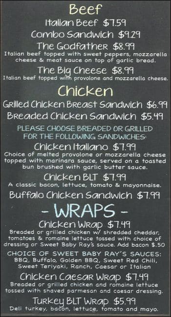 Menu at Beggars Pizza pizzeria, Orland Park, W 143rd St