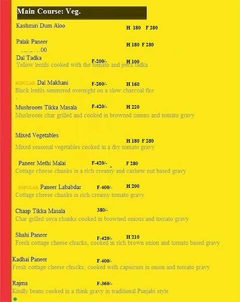 Menu at Nazeer foods, Noida, C 11 sector 18