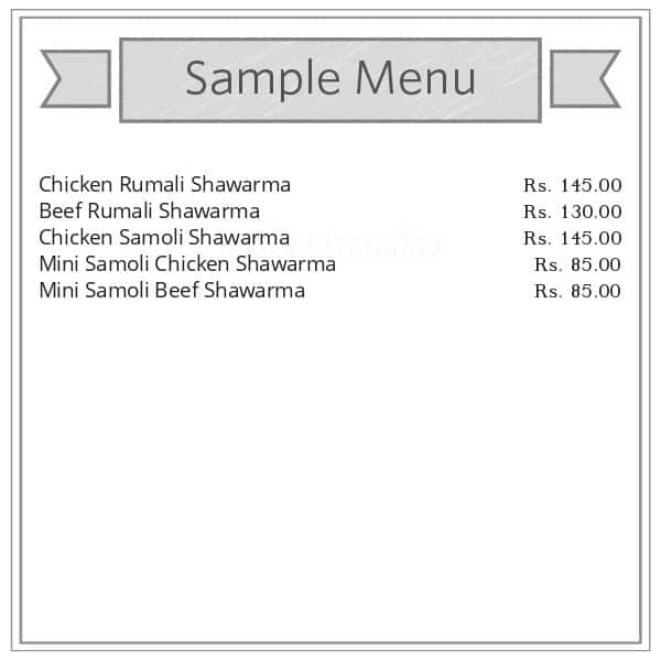 Menu of Quba Shawarma, Charminar, Hyderabad