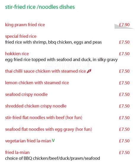 Menu at Duck & Noodle restaurant, London, 106 Queensway