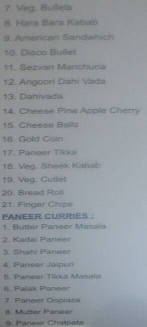 Menu at Gemini Restaurant, Hyderabad, 3 Kachi Guda Station Road