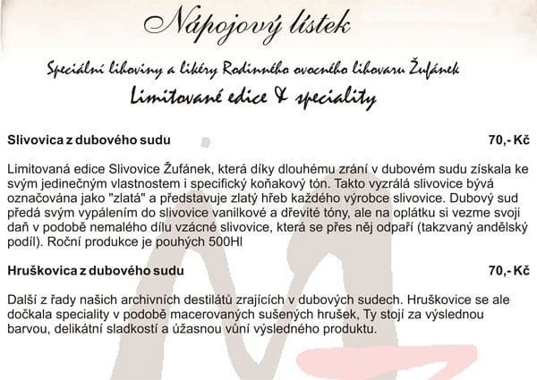 Menu at Mtrojka pub & bar, Olomouc