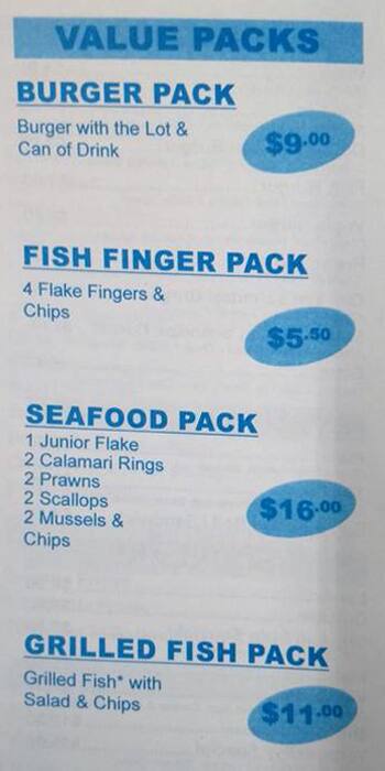 Menu at Yarra Valley Fish & Chips fast food, Lilydale