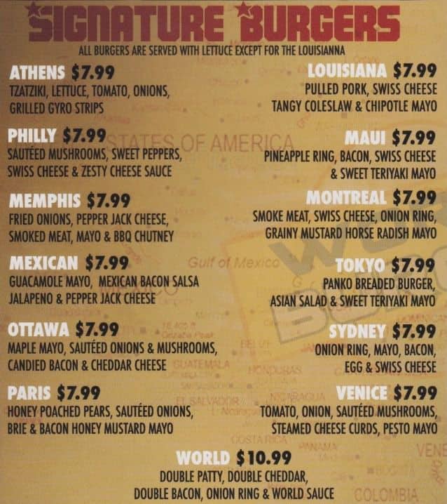 World Burger Menu, Menu untuk World Burger, Nepean, Ottawa - Urbanspoon ...