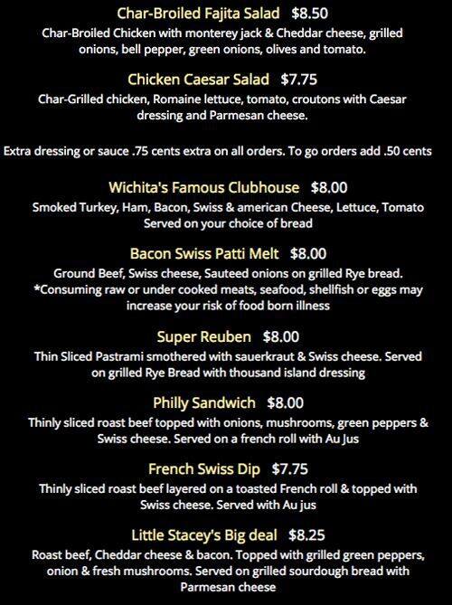Menu at Wichita Puff's Pub, Gresham