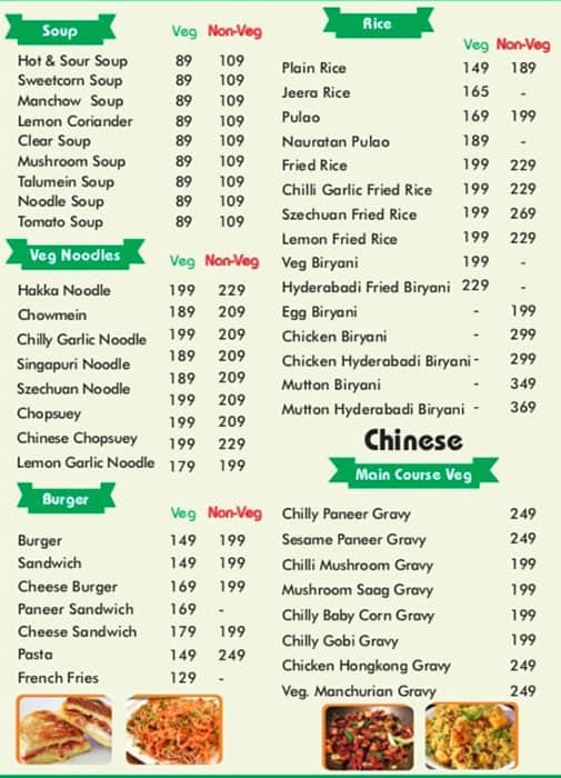 Menu at Chinese Handi, Noida