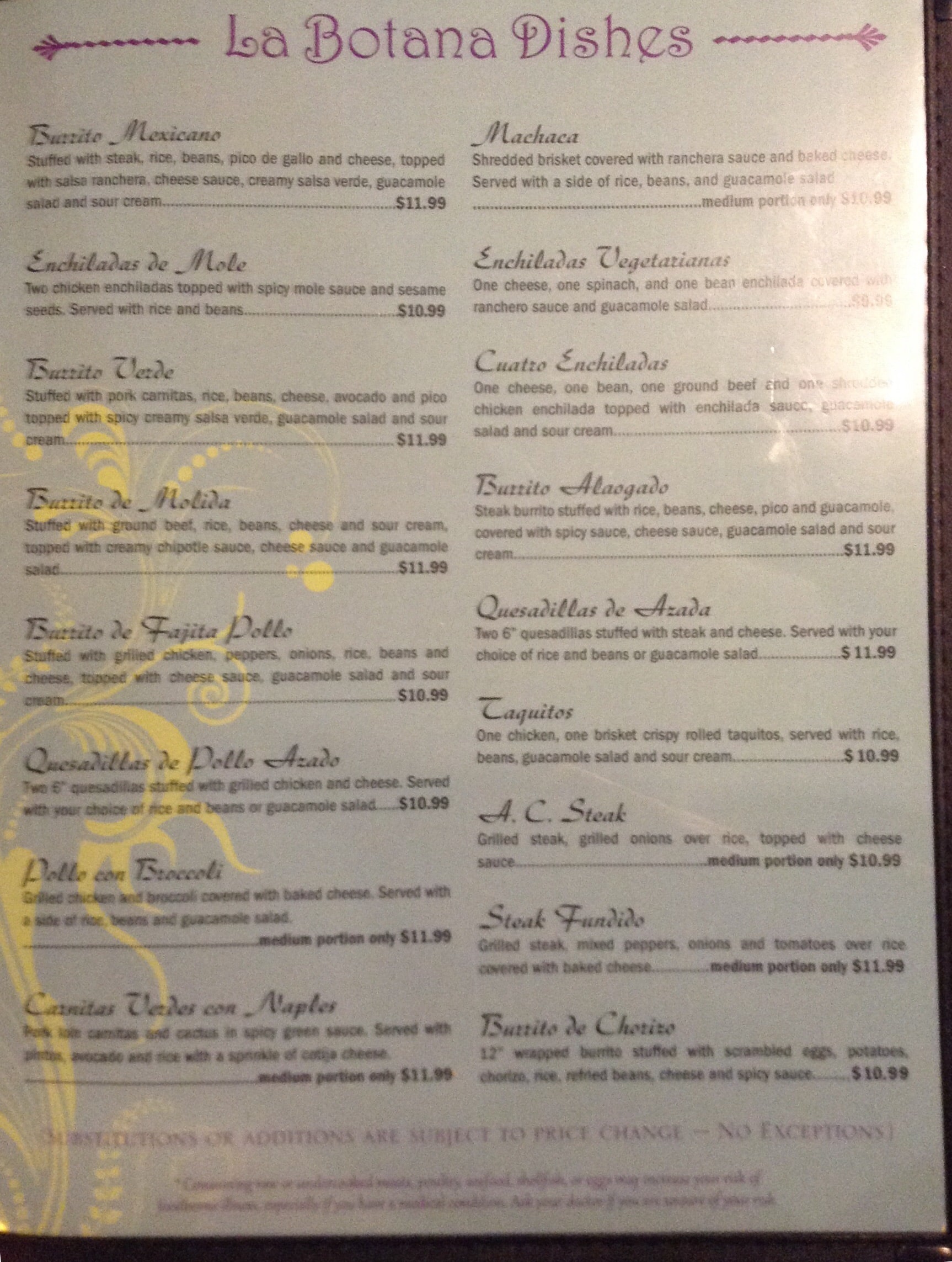 Menu at Monte De Rey Mexican Restaurant, Winston-Salem, Old Country Club Rd