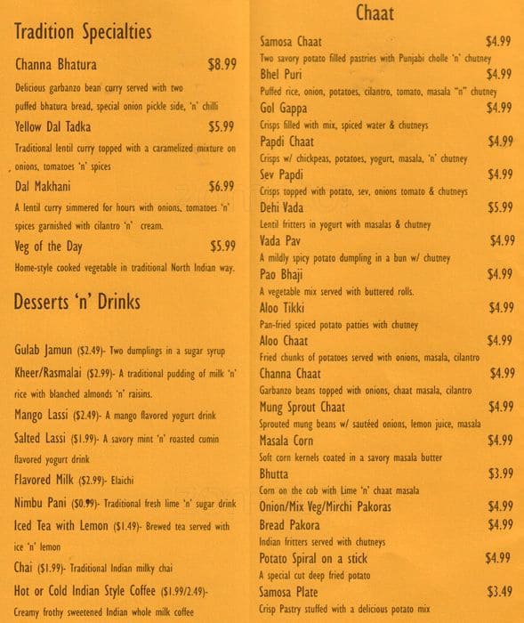 Menu at Sizzle N Spice restaurant, Redmond