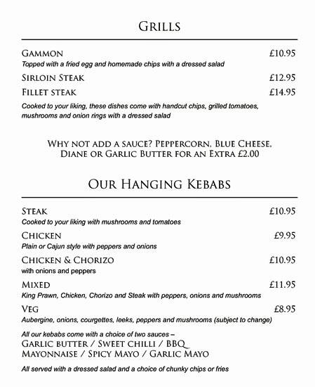 Menu at The Palatine pub & bar, Morecambe, 1 The Crescent