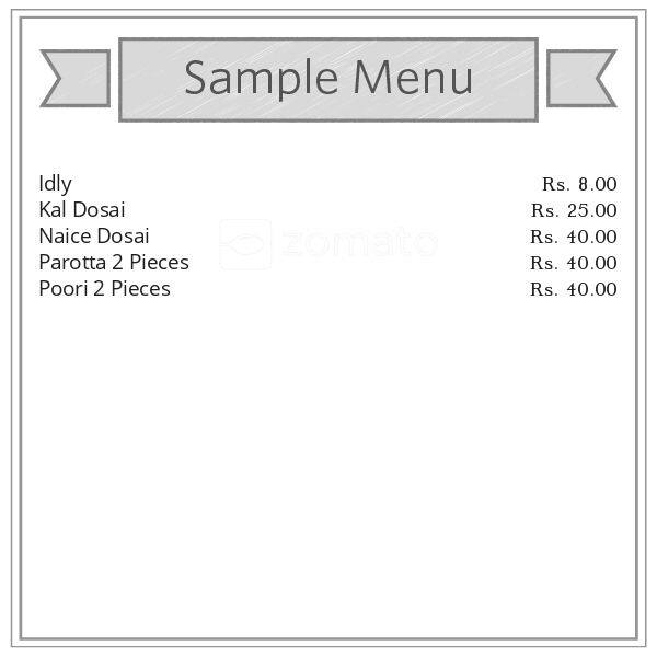 Menu of Hotel Mercy, Porur, Chennai