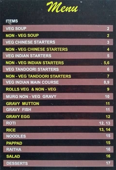 Menu at Mr. Chef, Bengaluru, 1st Block