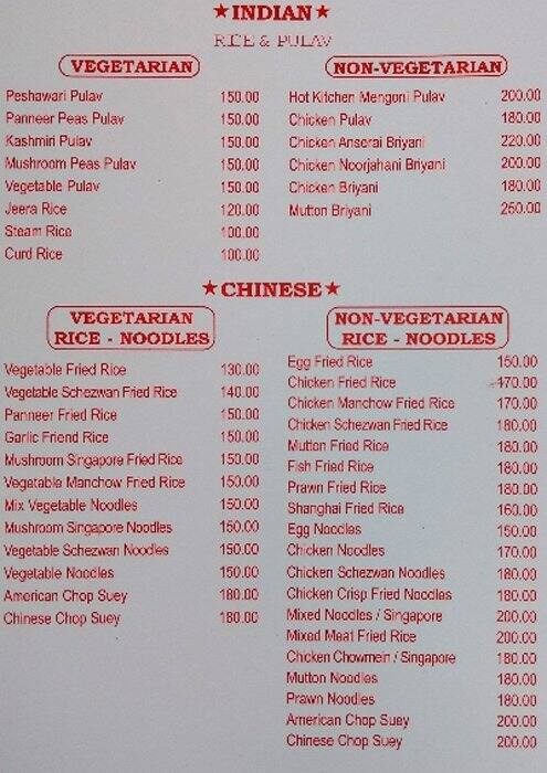 Hot Kitchen Menu, Menu for Hot Kitchen, Injambakkam, Chennai - Zomato