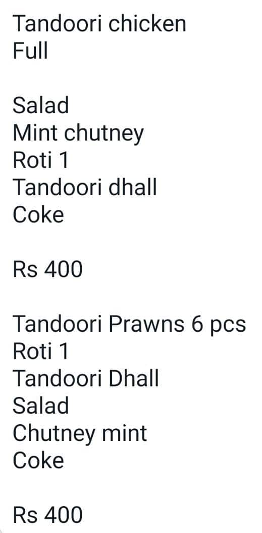 Menu of Hot Kitchen, Injambakkam, Chennai