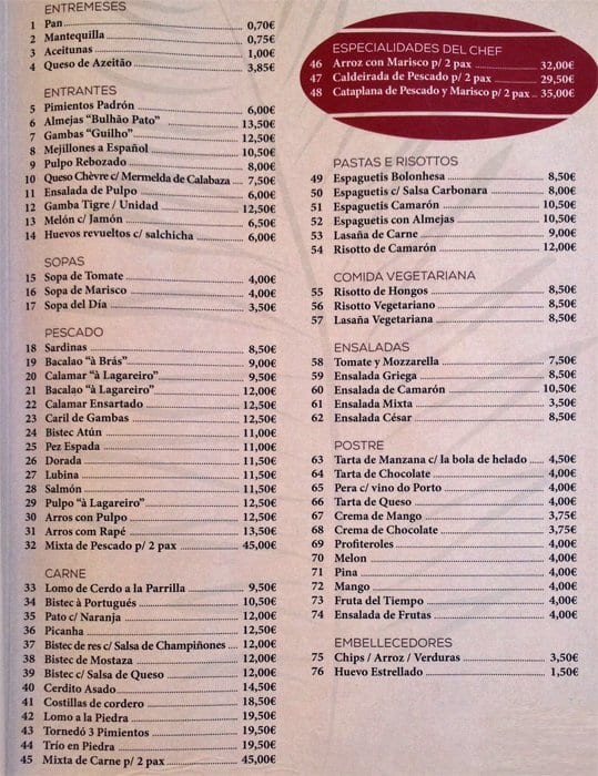 O Poeta Menu, Menu de O Poeta, Cascais Centro, Lisboa - Zomato Portugal