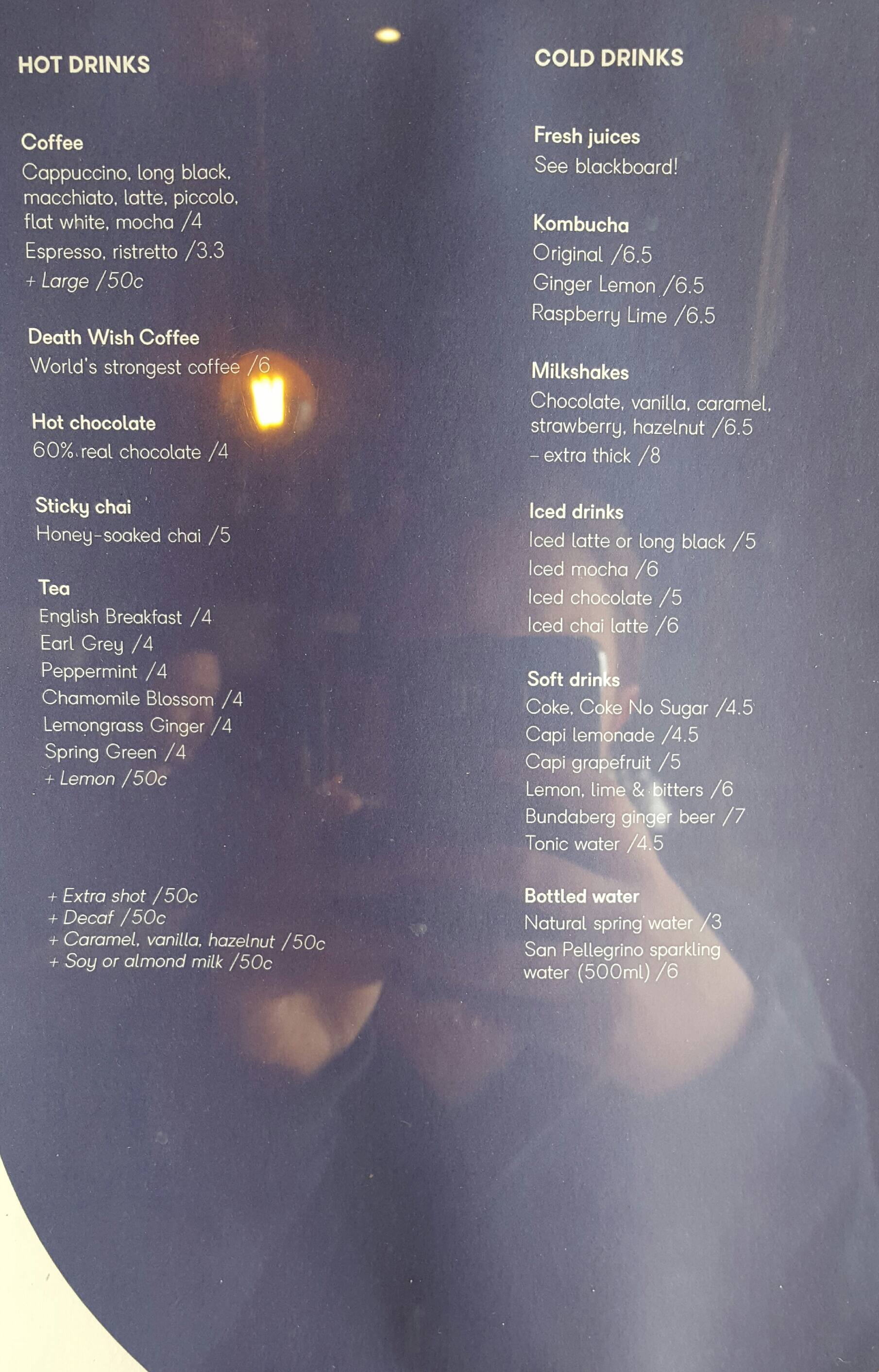 Menu at Chapter One Café & Wine Room. restaurant, Bondi Beach, 34 ...